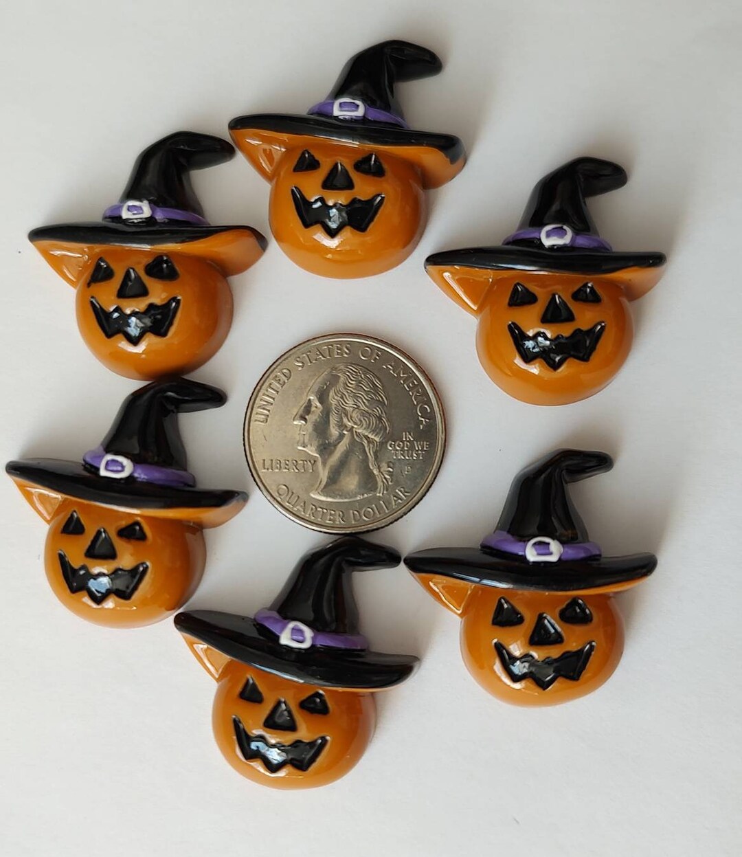 6 NEW Halloween Flat Back Resins Pumkin Flat Back Resins Cabochons ...