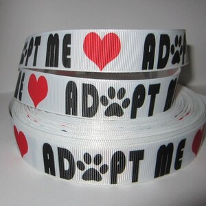 1" Adopt Me Grosgrain Ribbon 1" Forever Home Ribbon Adopt Me Ribbon 7/8 ...