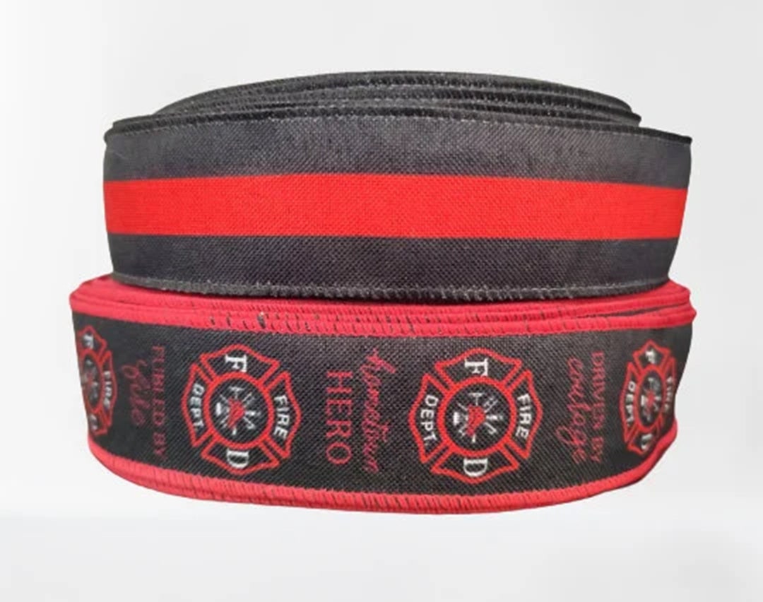 Fire Department Wired Ribbon 3 Yards of Each Ribbon Pictured Fireman ...