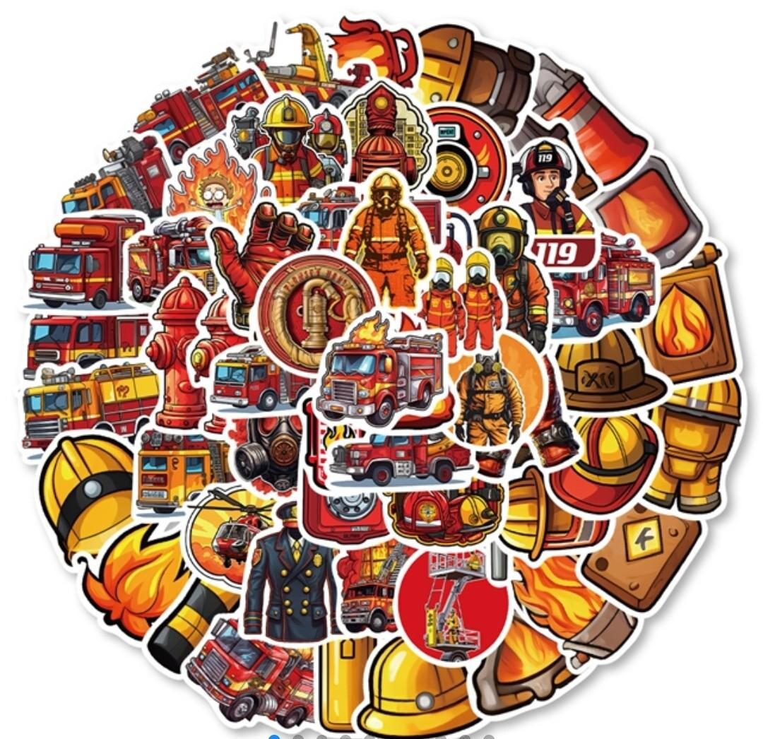 Fireman Stickers Decal Stickers Pack Fire Fighter Stickers Waterproof ...