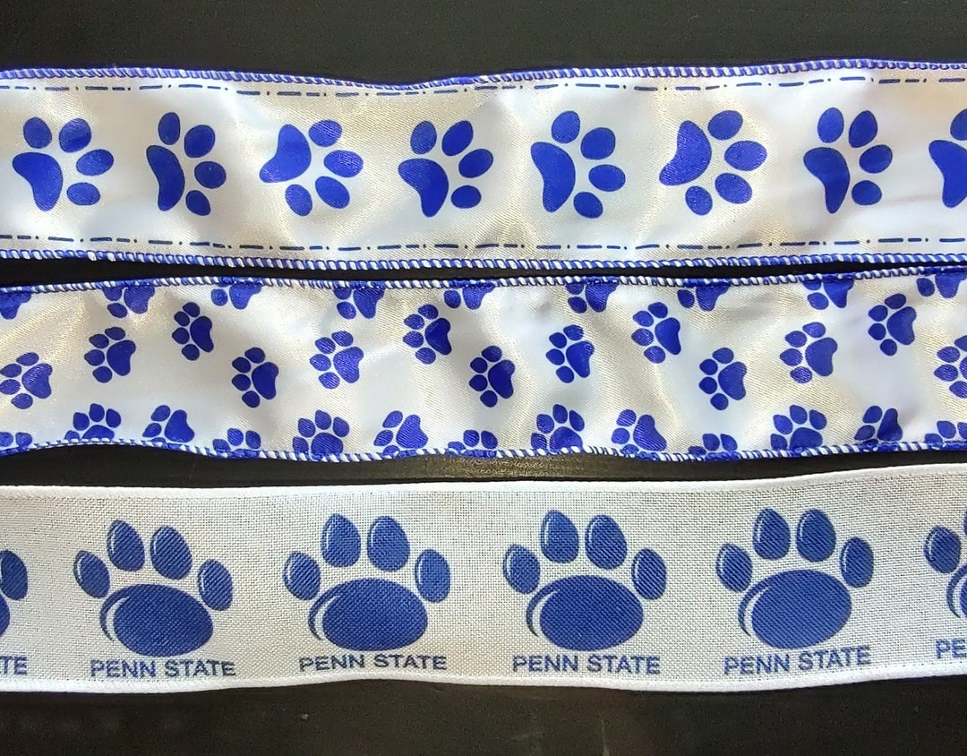 WIRED Blue Paw Ribbon 6 Yard Lot, 1.5 Wired Football Ribbon. 2 Wired ...