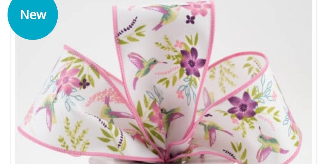 2.5" Spring Ribbon 2.5" Hummingbird Wired Ribbon 2.5" Wired Wreath ...