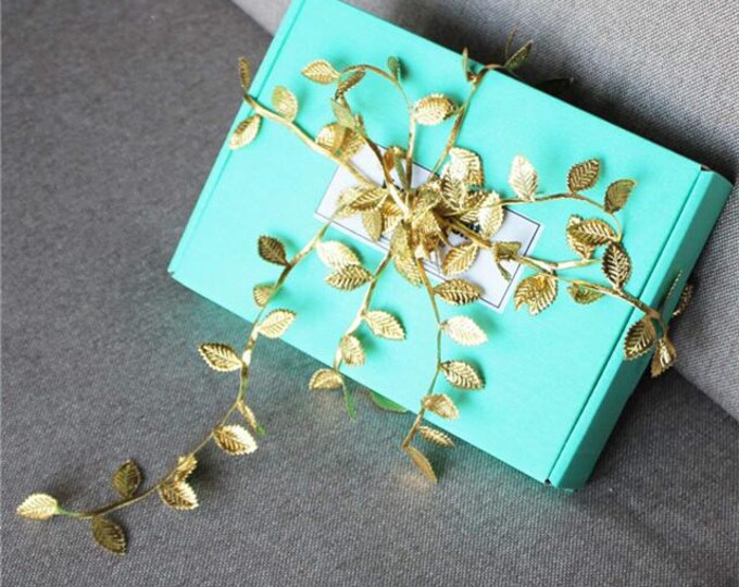 Leaf 4.5 Cm Width Ribbon Trim (1/8" Leaf) - Metallic Gold -autumn ...