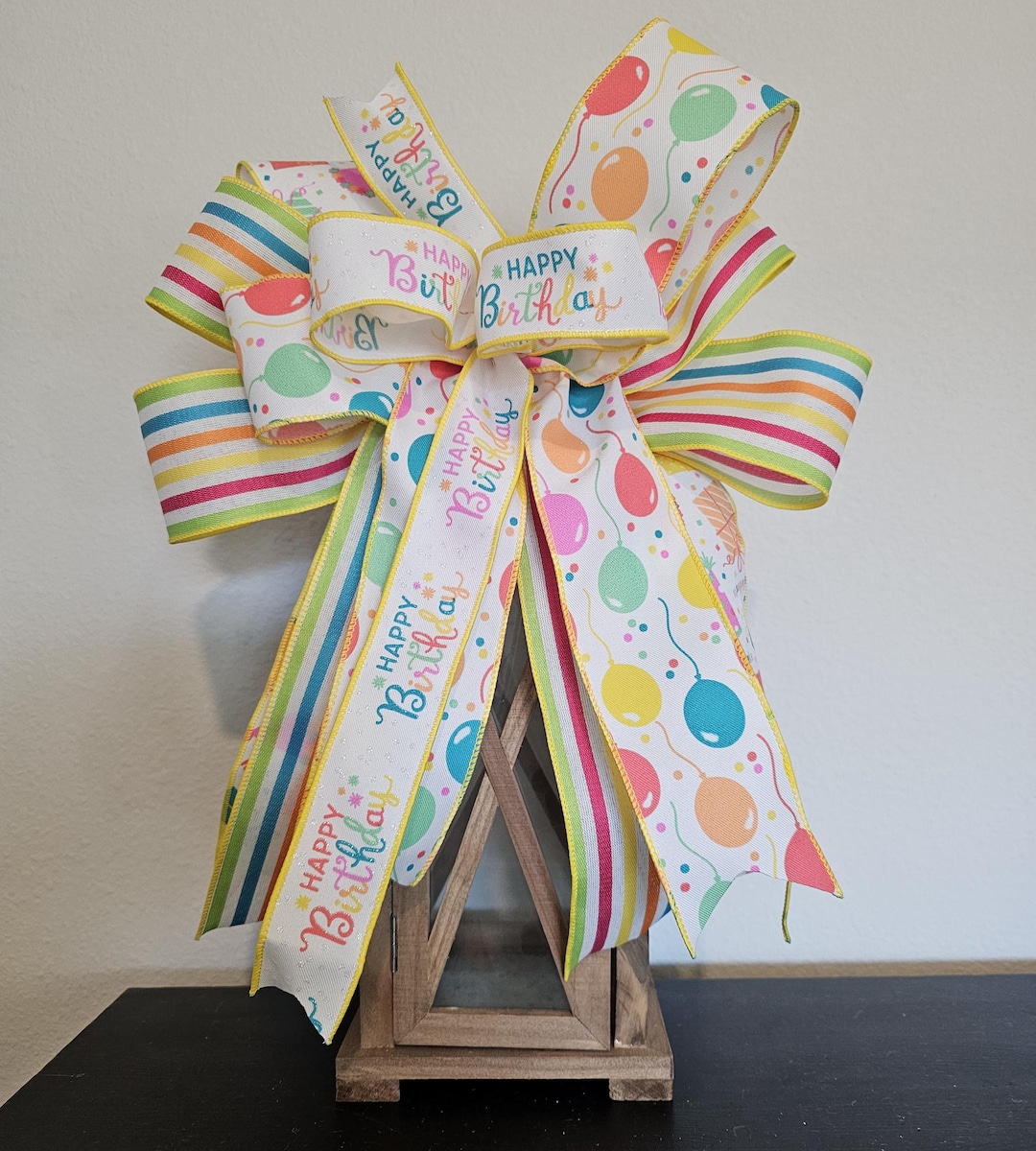 Happy Birthday Bow, Birthday Party Decor, Bow for Birthday Gift, Gift ...