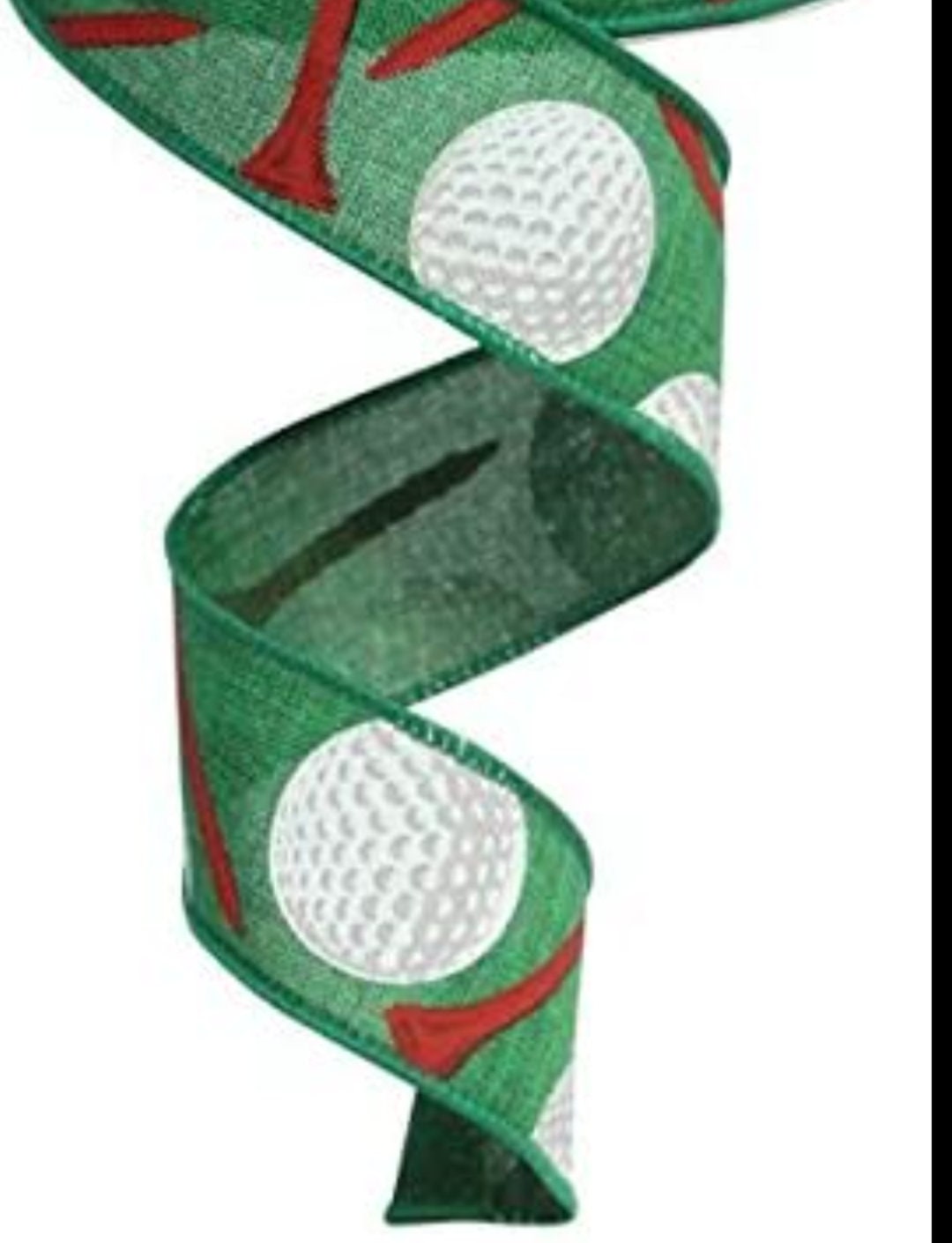 2" Golf Ribbon 2" Ribbon 2" Green WIRED Ribbon Printed Wired Ribbon 2 ...
