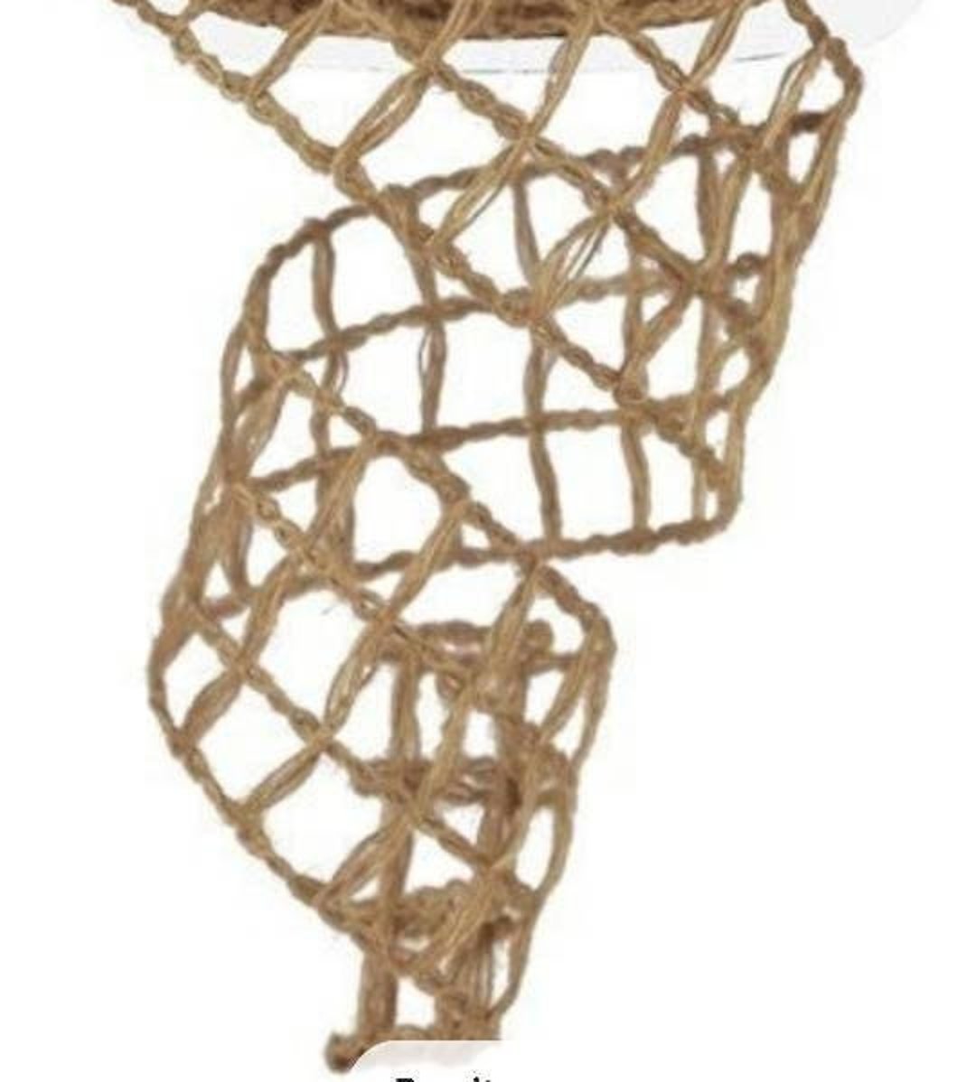 2.5 Wired Jute Netting Ribbon 2.5 Natural Ribbon 2.5 Wired Mesh ...