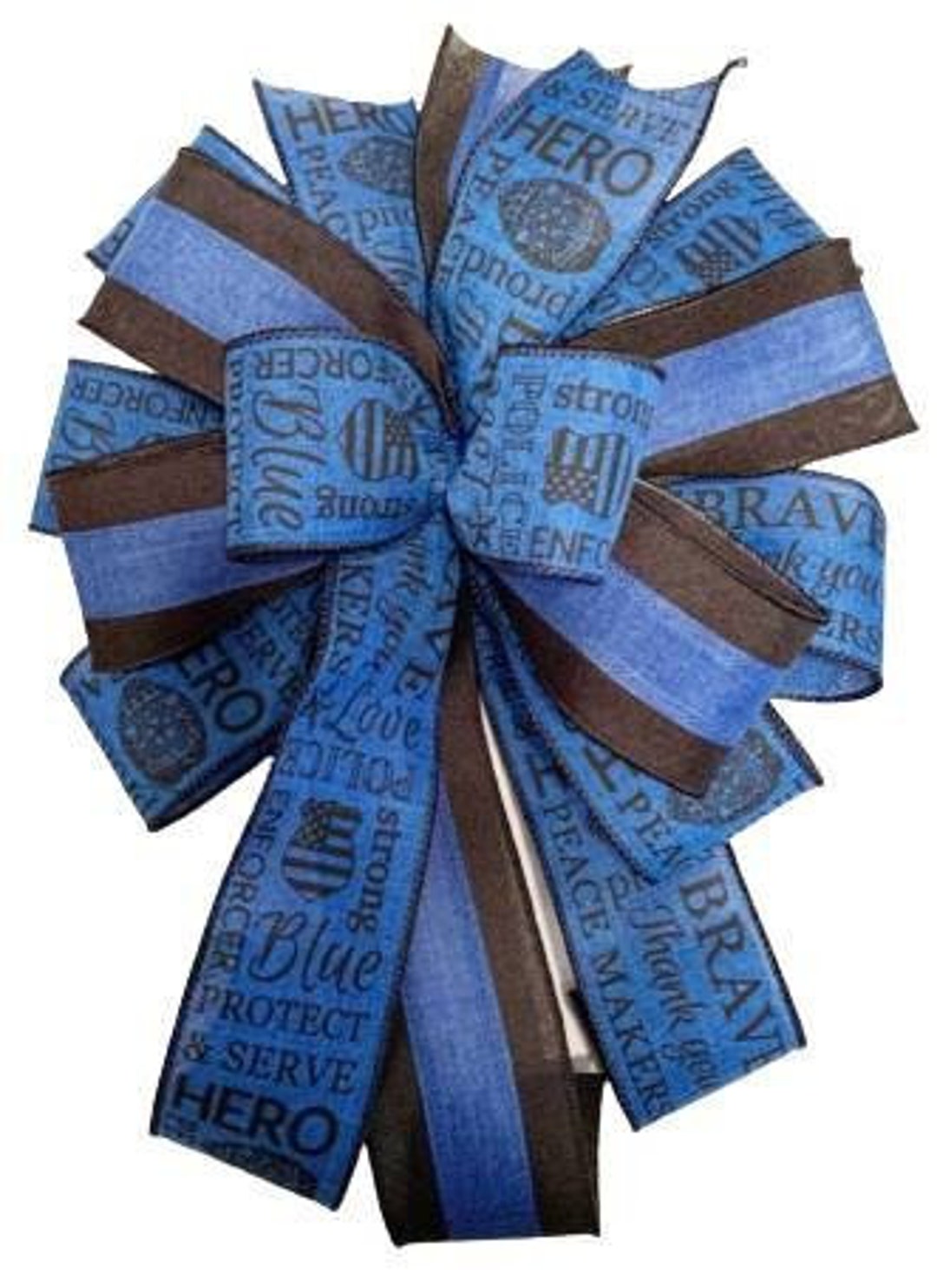 Police Bow, Thin Blue Line, Service Hero Bow, Law Enforcement Bow ...