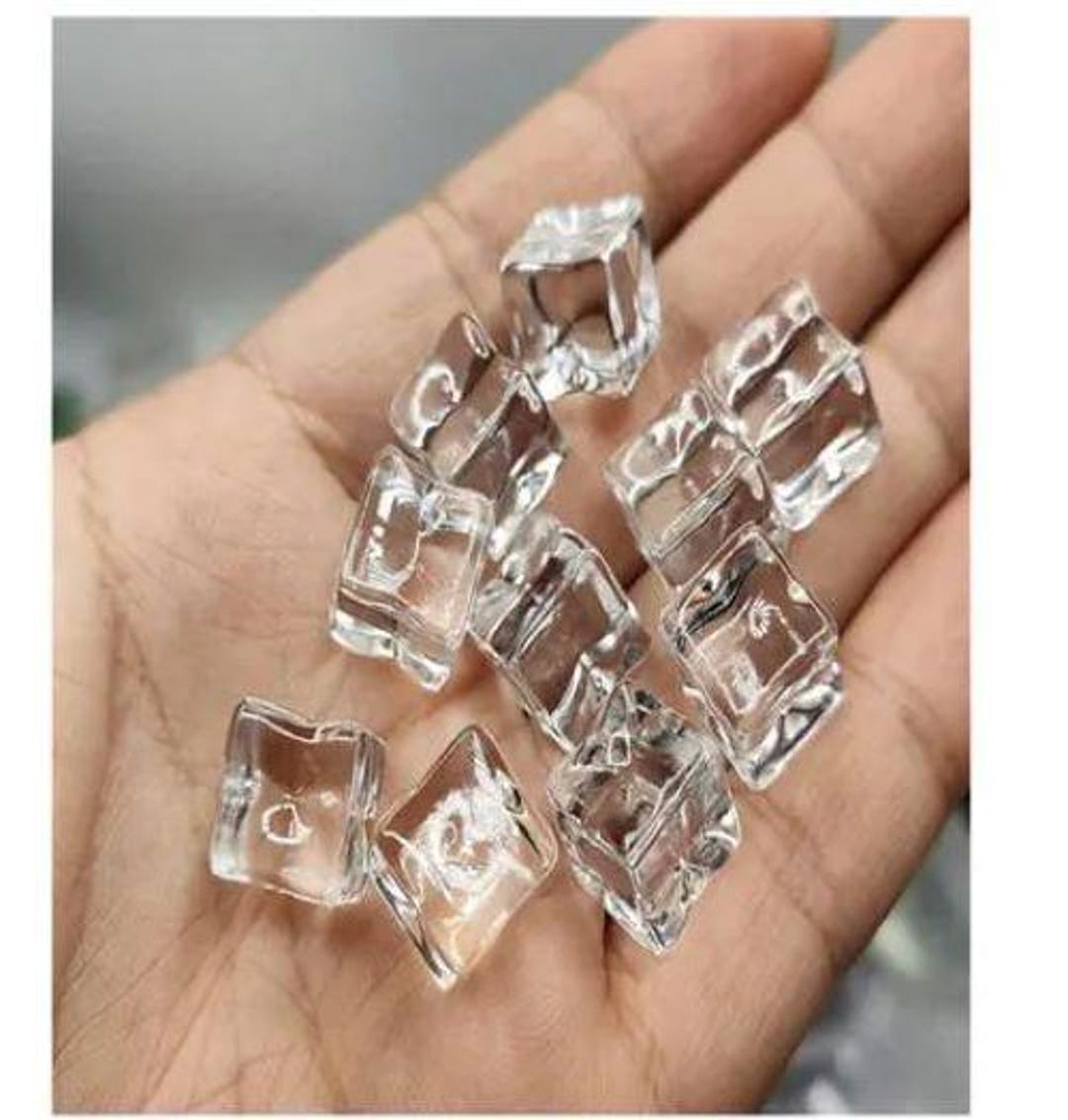 9 Piece Mini Resin Faux Clear Ice Cubes Fake Ice Cubes Miniature Food ...