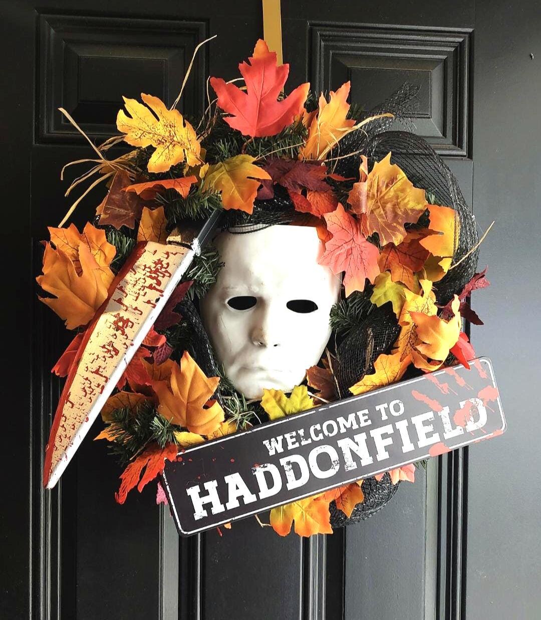 Pre-lit Halloween Wreath. Horror Wreath. Myers Wreath. Front Door ...