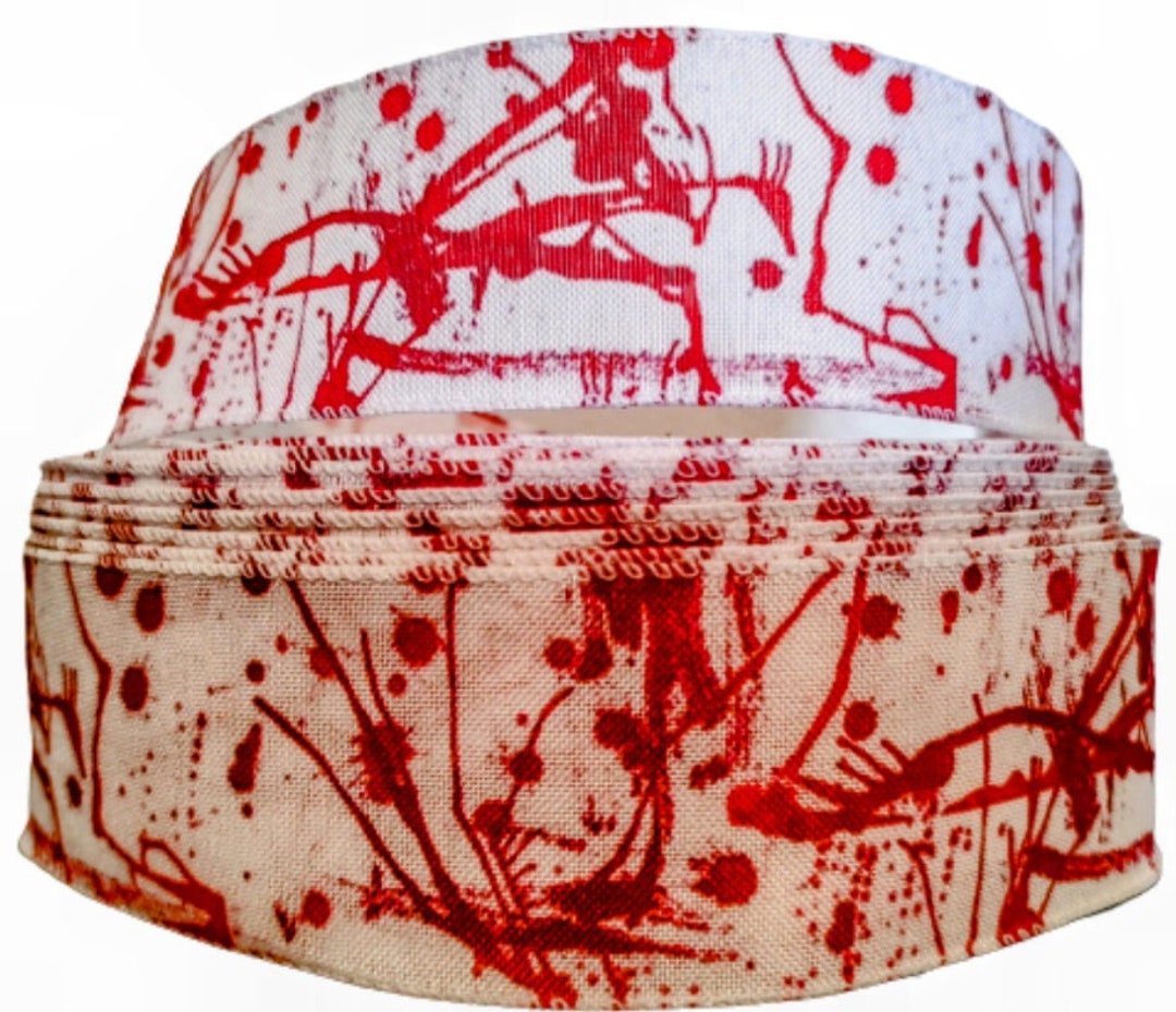 Halloween Ribbon 2" Wired Ribbon 2" Wired Blood Ribbon Horror Film ...