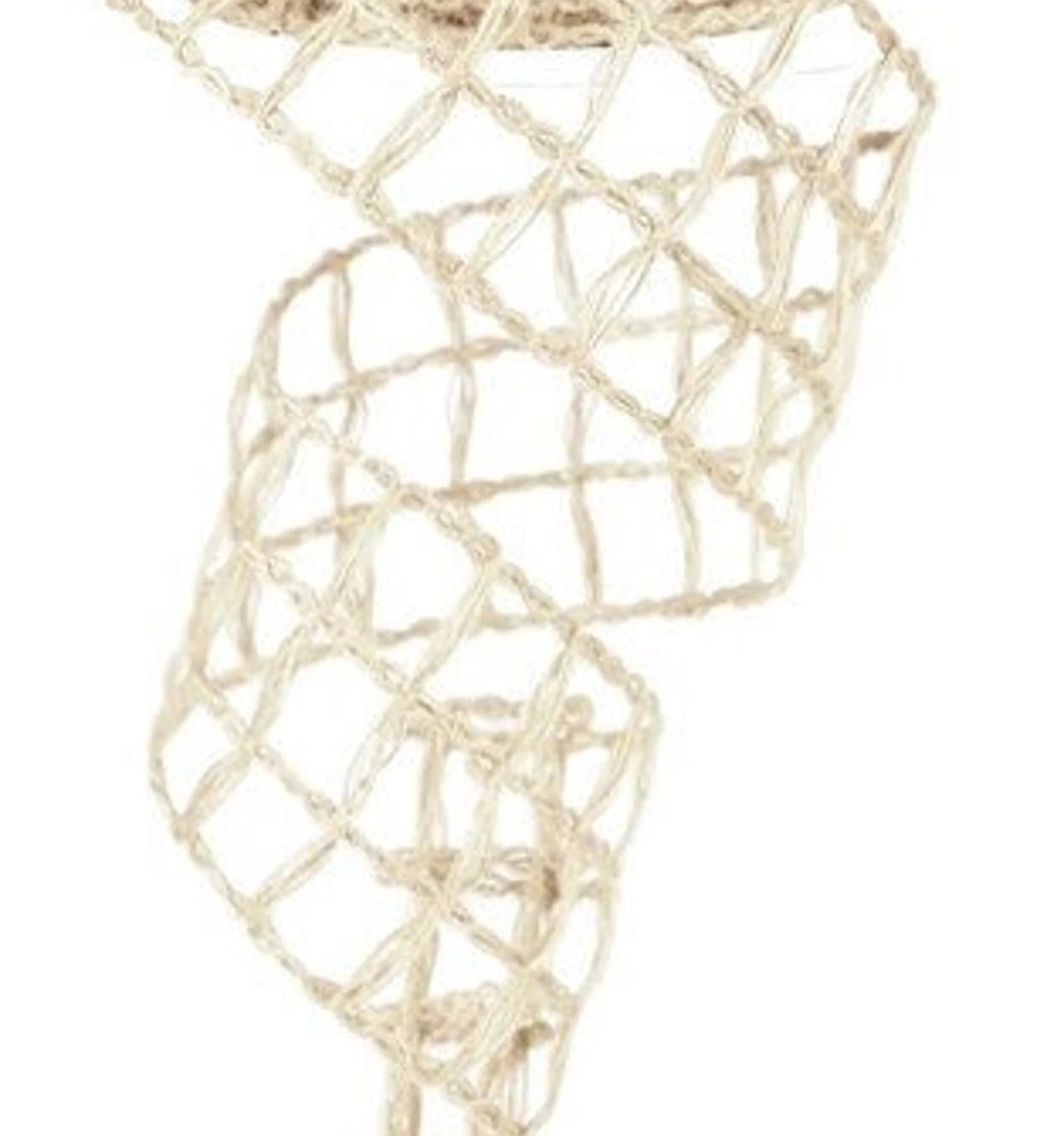 2.5" Cream Wired Jute Netting Ribbon 2.5" Natural Ribbon 2.5" Wired ...