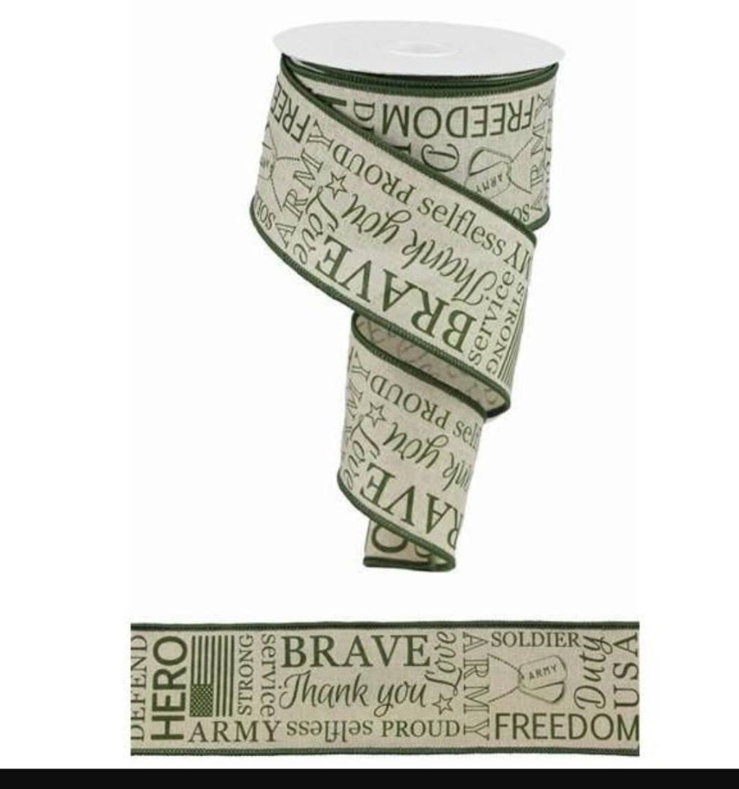 Army Ribbon Army Wired Ribbon Soldier Ribbon Hero Ribbon 2" Army Strong ...