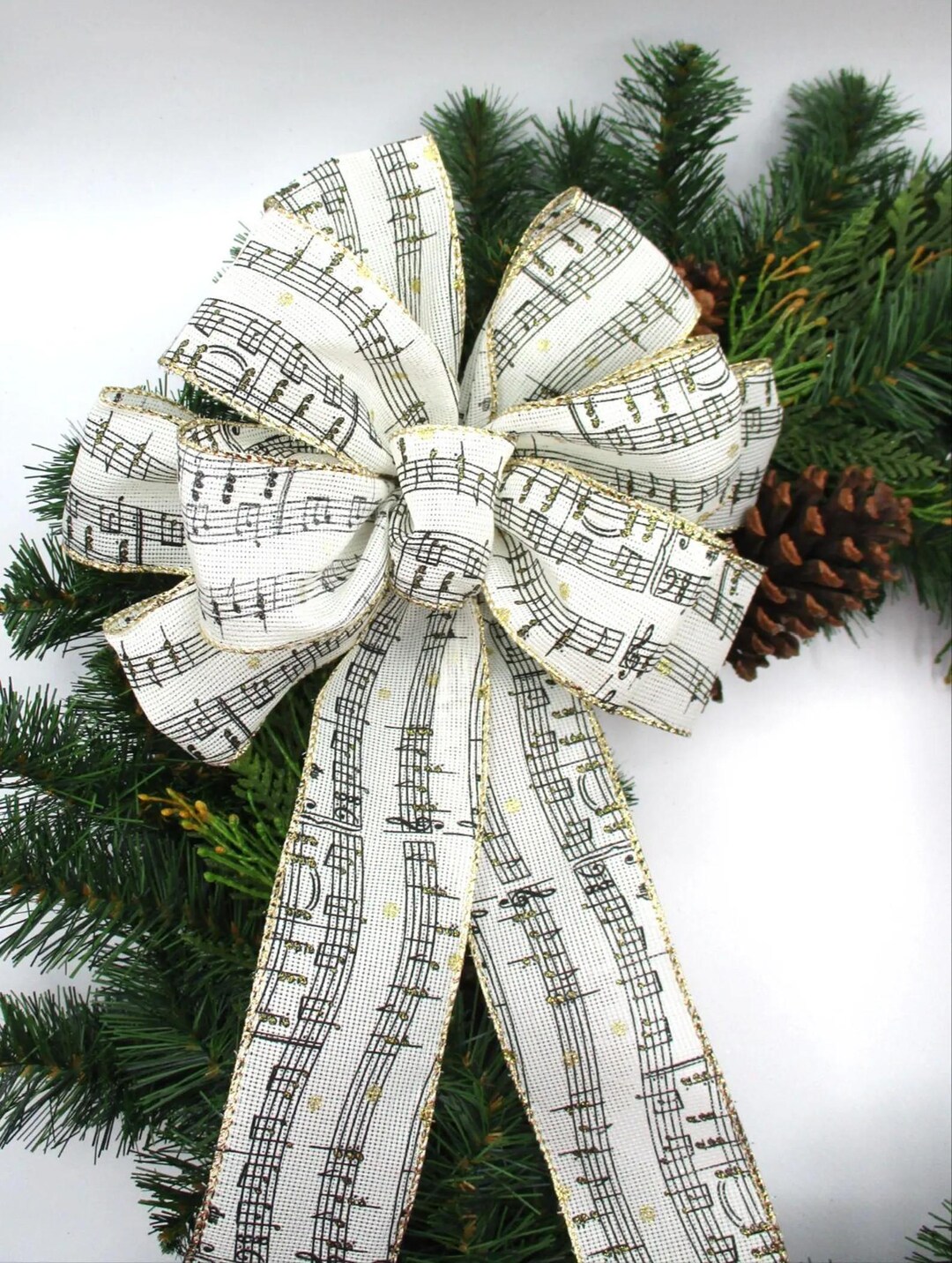 Music Note Wired Ribbon Bow: Musical Decor - Etsy