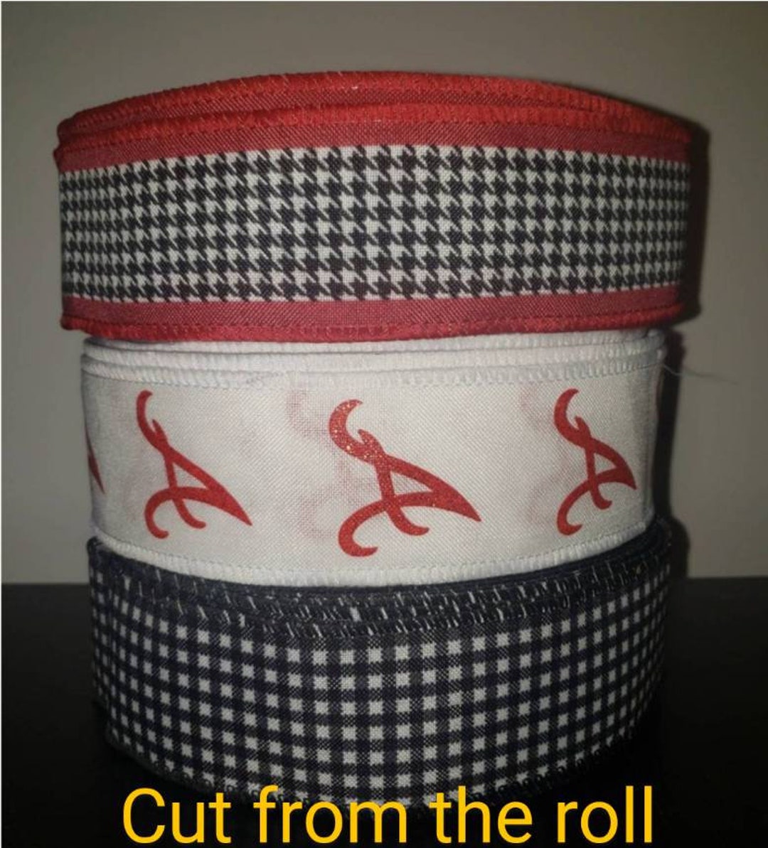 Alabama WIRED Ribbon 6 Yard Lot, 2 Wired Football Ribbon, Bow Making ...