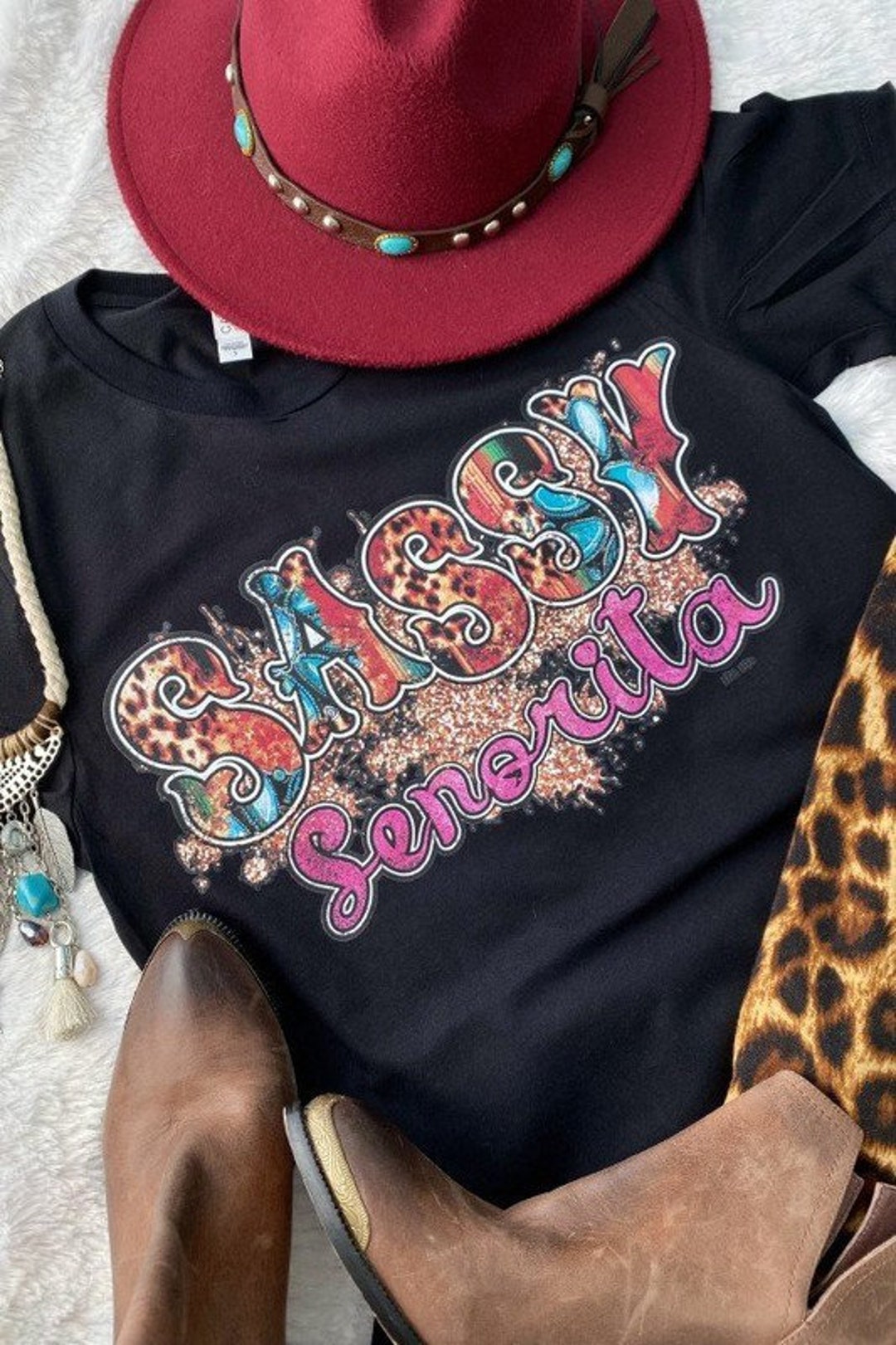 Sassy Senorita/graphic Tshirt/mama Gift/senorita/serape Design/boho ...