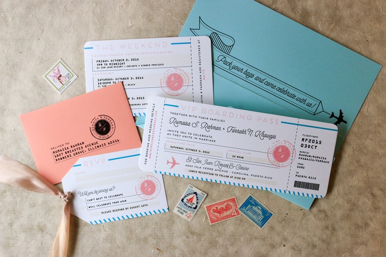 Boarding Pass Wedding Invitation, Distination Wedding Invitation ...