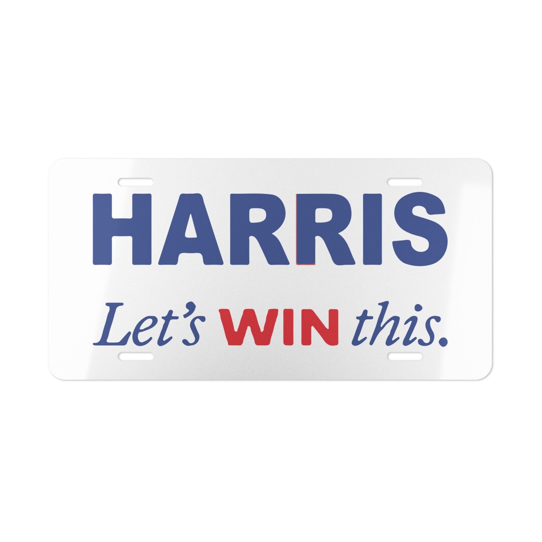 Kamala Harris Supporter Vanity Plate, Custom Aluminum License Plate ...