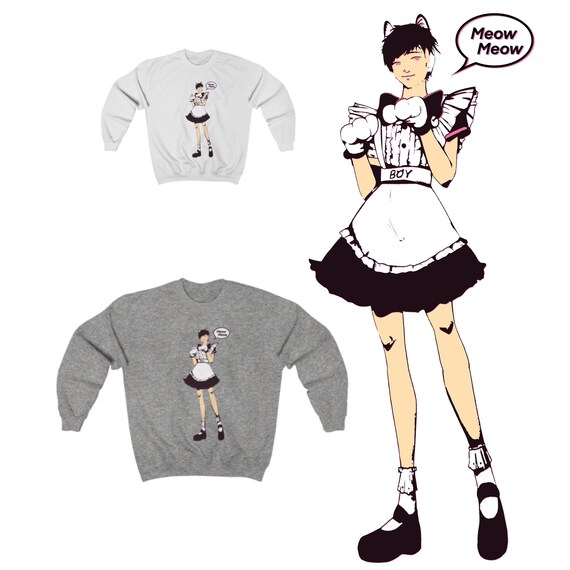 Anime Cat Boy in Maids Uniform Unisex Heavy Blend Crewneck - Etsy