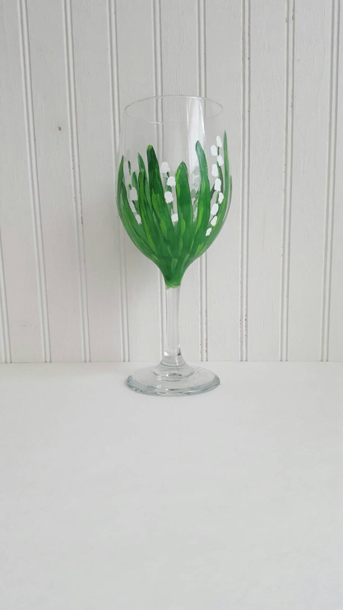 Wine Glass Hand Painted Spring Wine Glass Easter Glass Floral Print ...