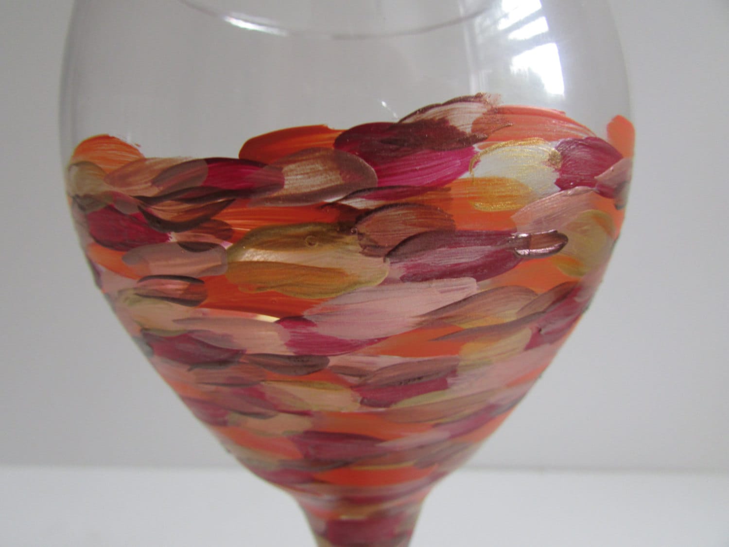 Wine Glass Hand Painted Autumn Glassware Fall Harvest Wine Glass Set of ...