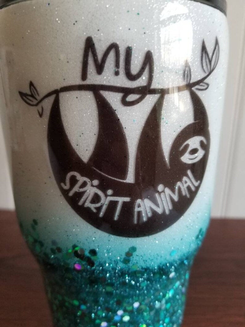 Glitter Tumbler Sloth is My Spirit Animal Sloth Tumbler - Etsy