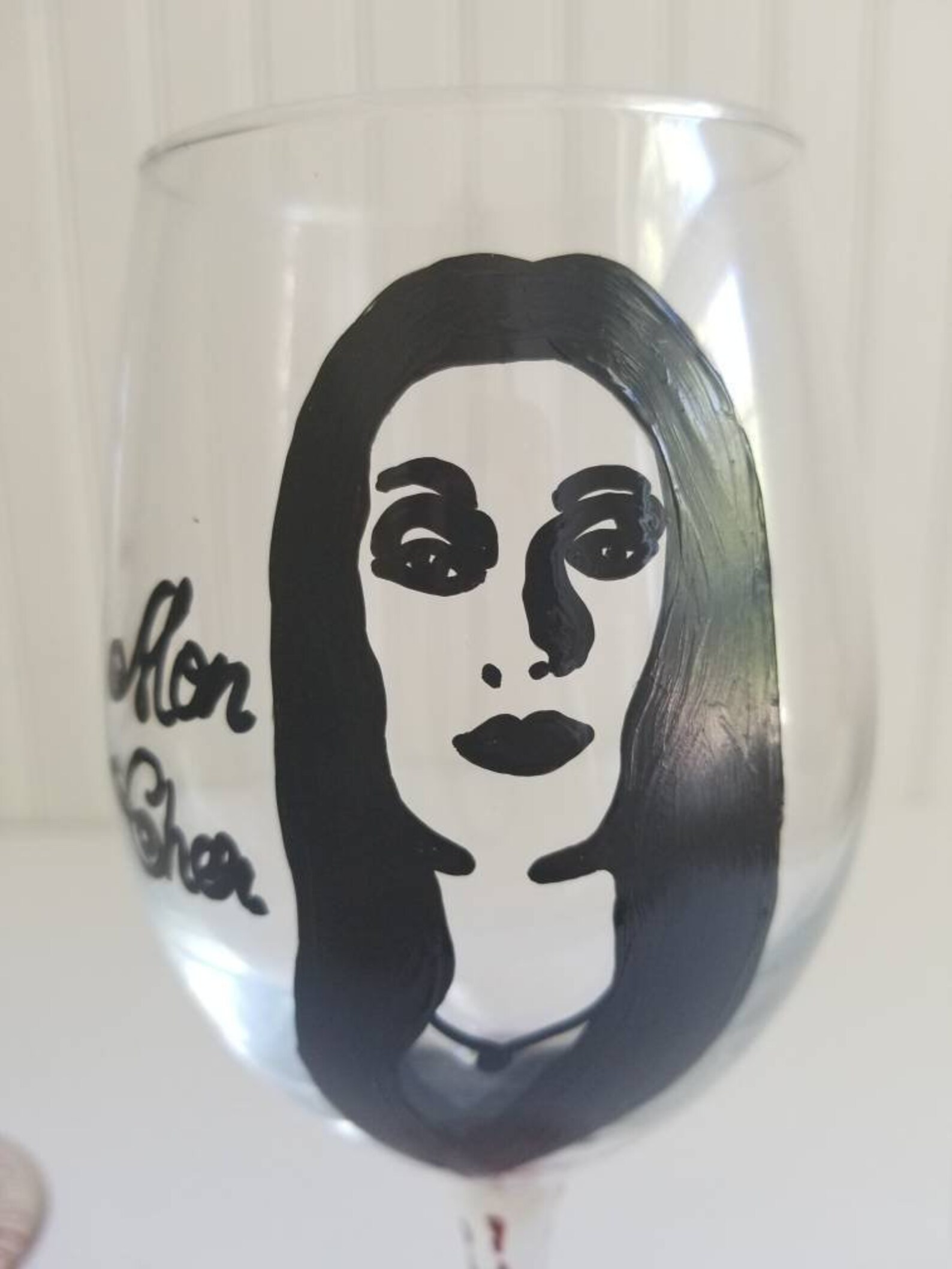 Halloween Wedding Glasses Hand Painted Addams Family Gomez and Morticia ...