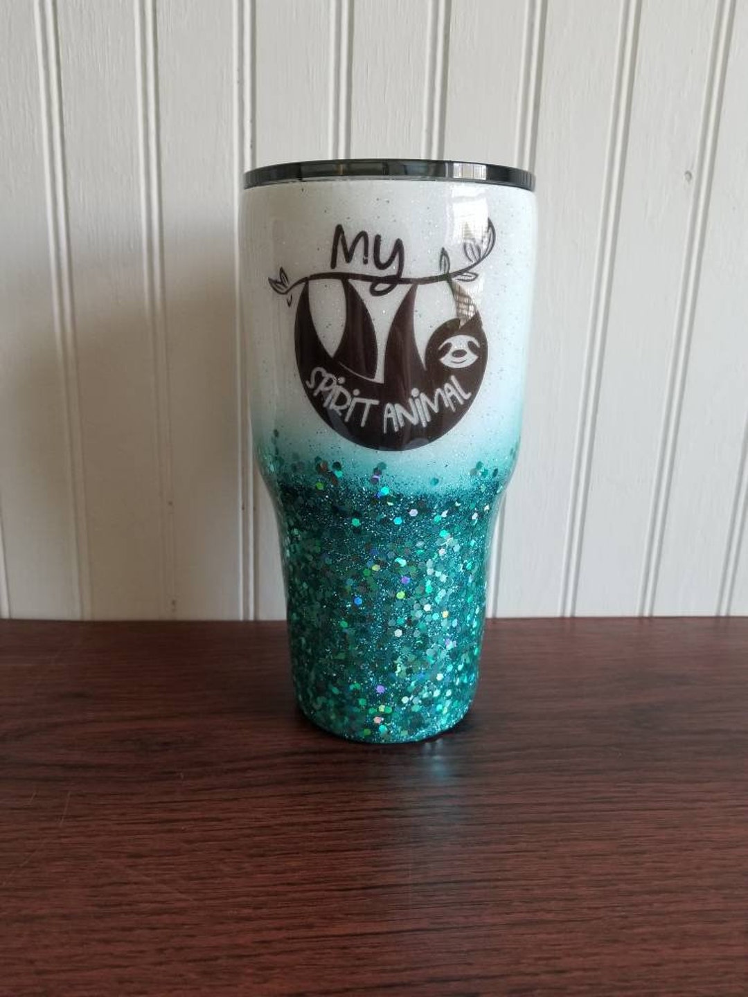 Glitter Tumbler Sloth is My Spirit Animal Sloth Tumbler Glitter Dipped ...