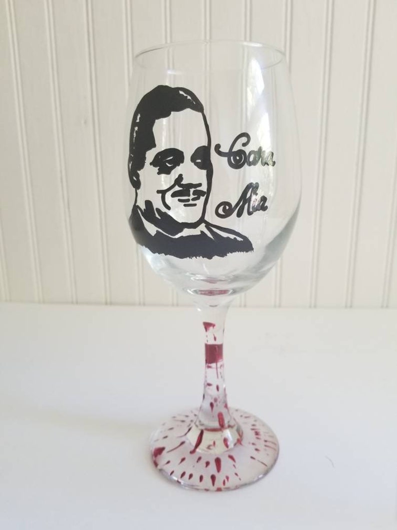 Halloween Wedding Glasses Hand Painted Addams Family Gomez and Morticia ...