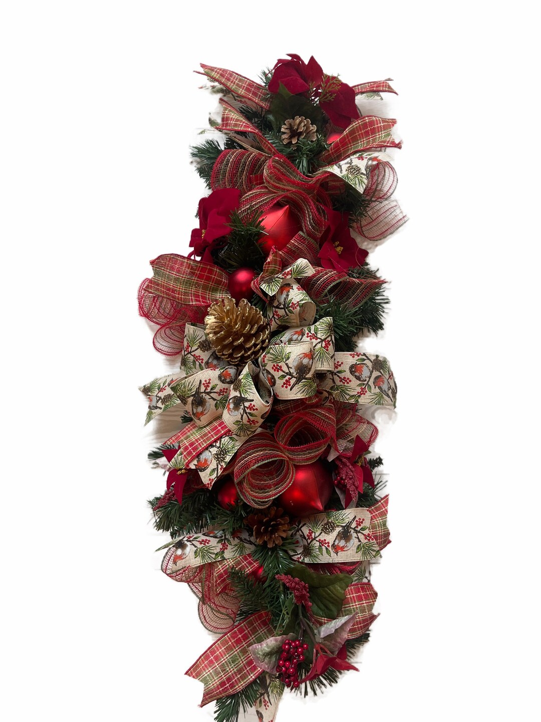 Christmas Cardinal Table Arrangement, Cardinal and Flower Centerpiece ...