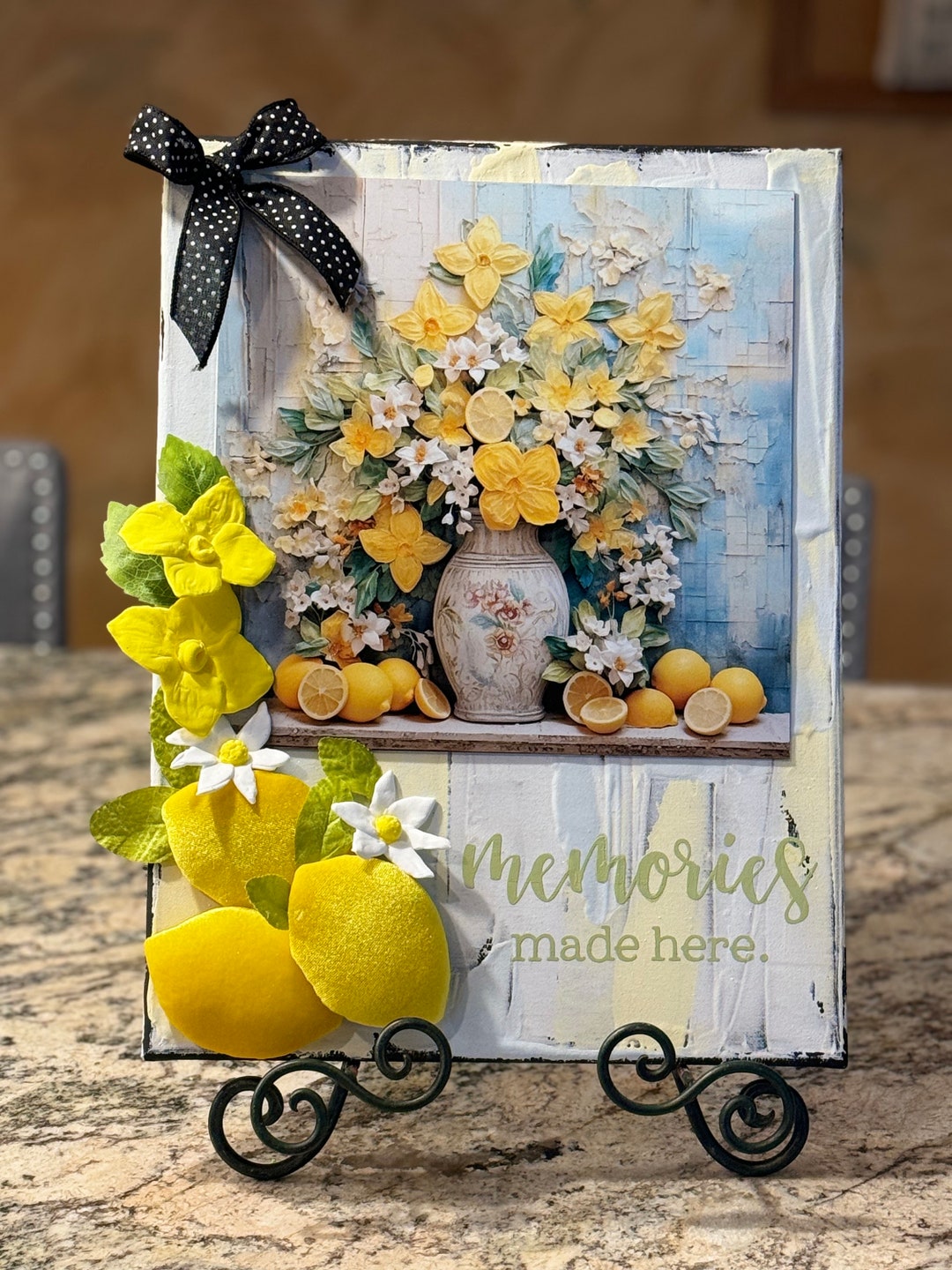 Lemon Wall Hanging, Decorative Lemons Wall Decor, Kitchen Decor, Velvet ...