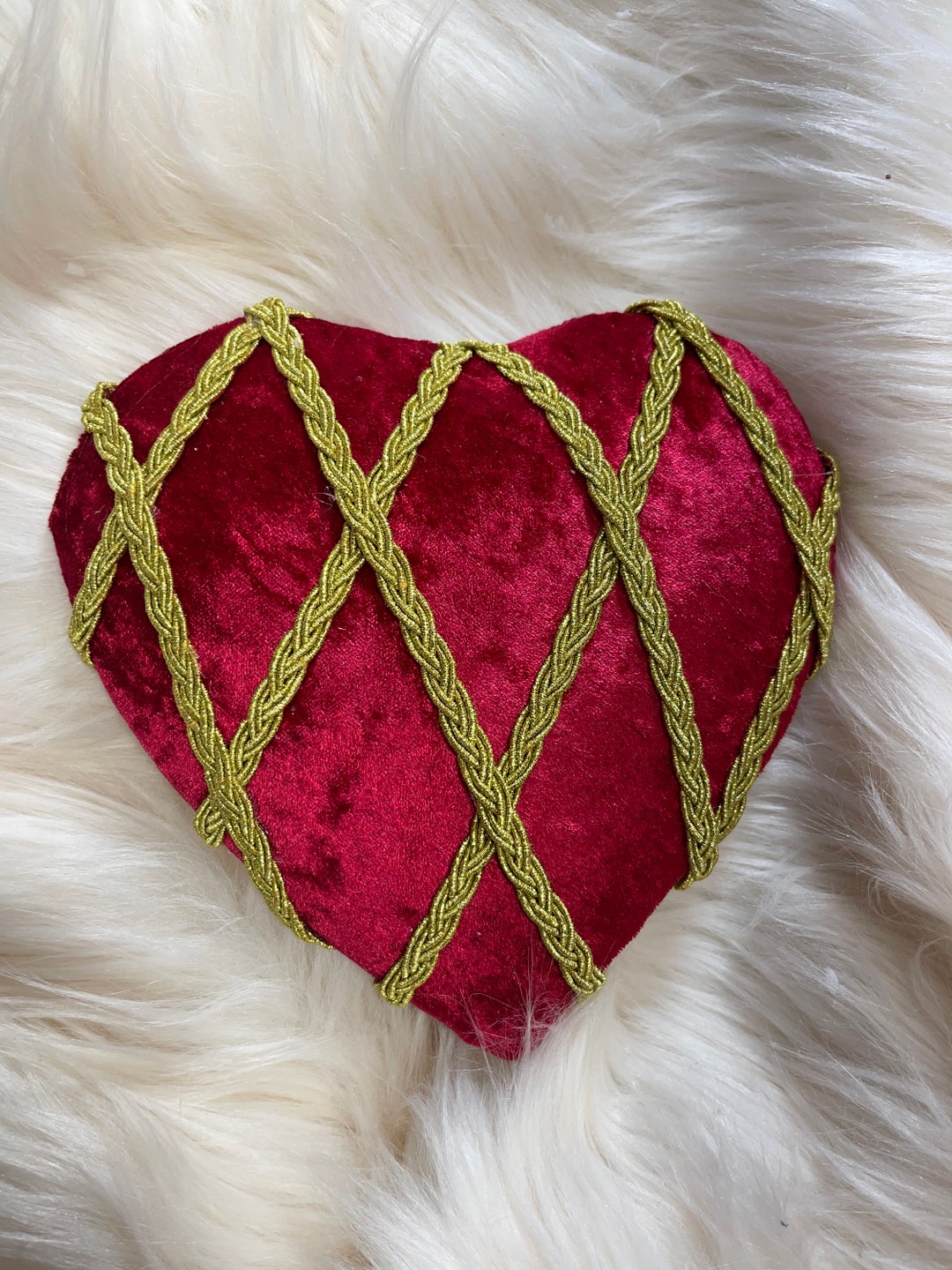 Valentine Fabric Heart, Velvet Heart Wreath Attachment, Fabric Heart ...