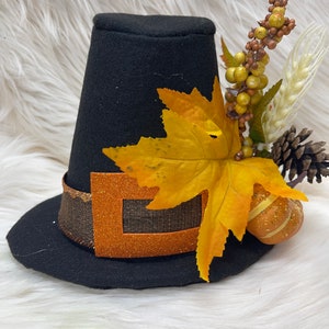 Thanksgiving Pilgrim Top Hat Wreath Decor, Pilgrim Top Hat Wreath ...