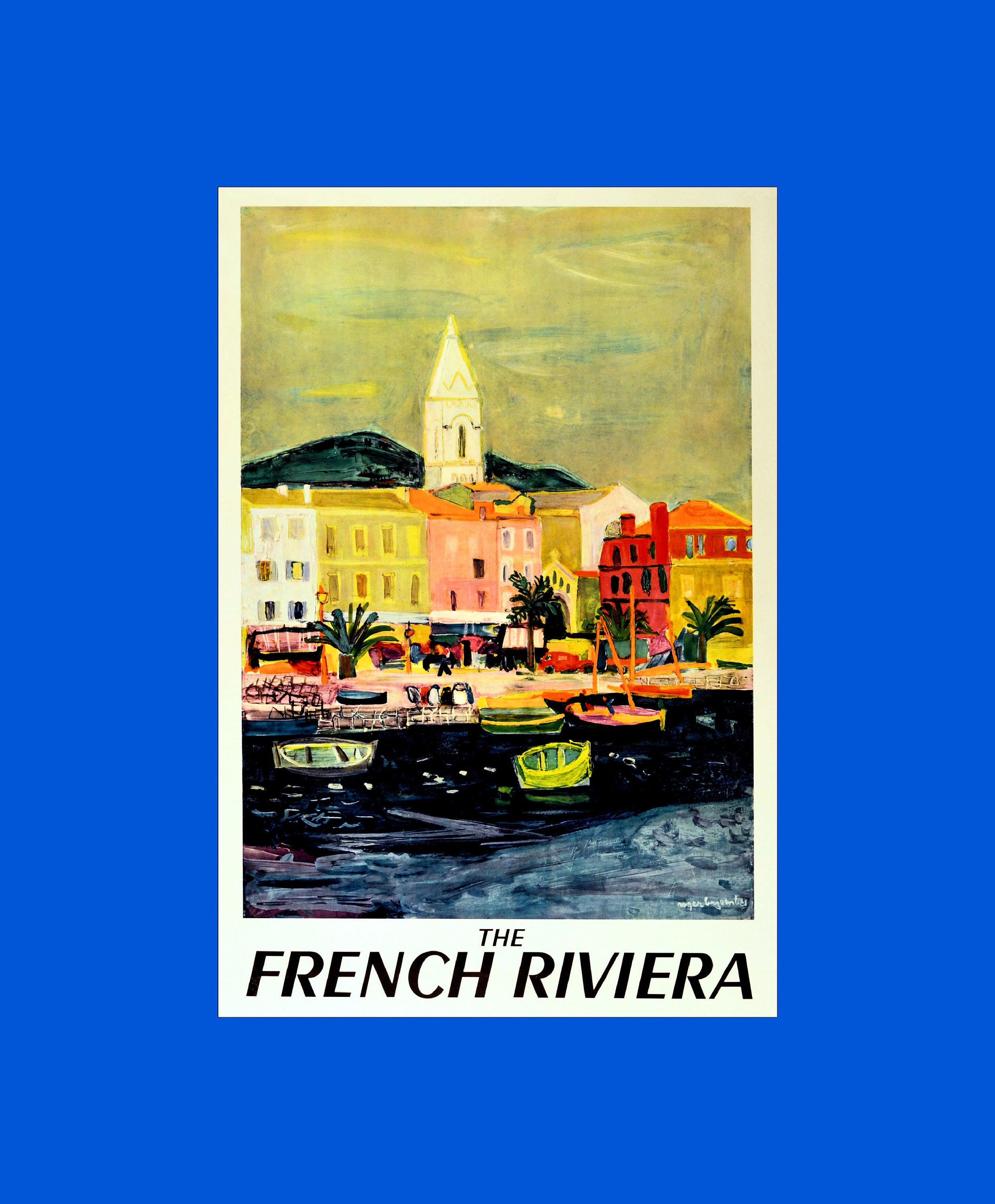 The French Riviera 1950 Vintage Poster Print Retro Seaside | Etsy