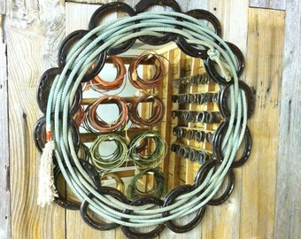 Lariat Rope/horseshoe Mirror - Etsy