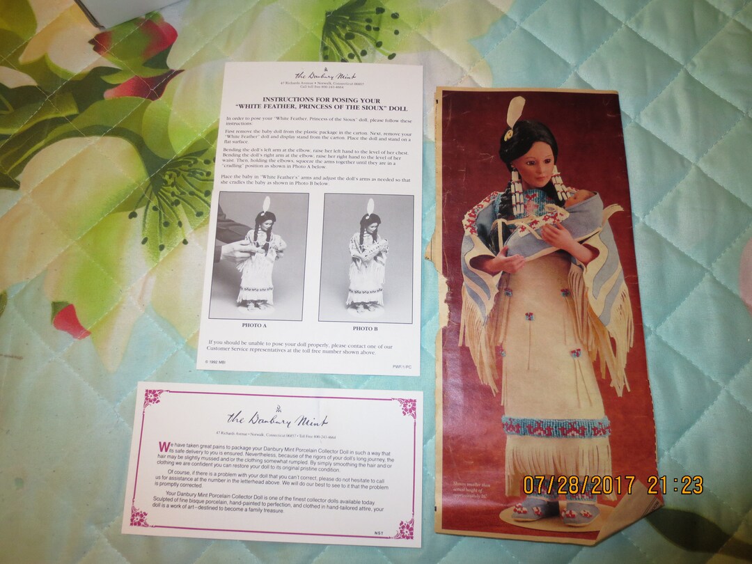 1992 Native American 16 Porcelain Sioux Princess and Papoose by Judy ...