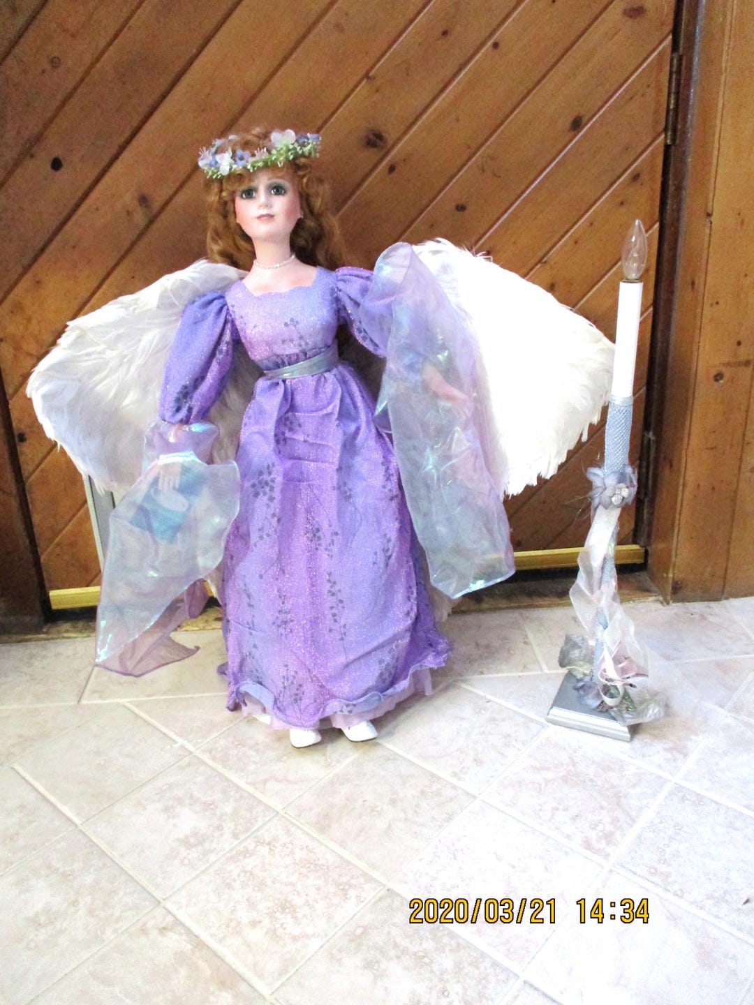 29 Inch Porcelain Angel Doll: Celebration of Light, Feather Wings ...