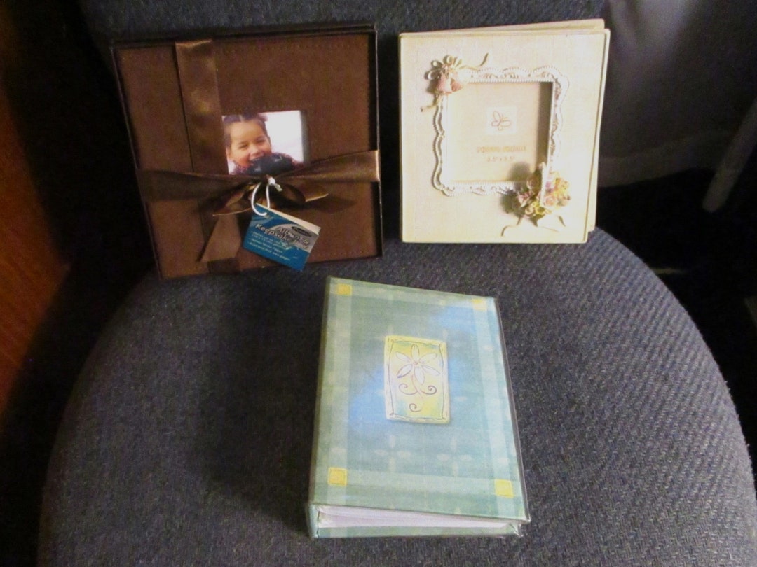 3 Photo Albums NEW OLD STOCK Brown Suede 100 Photos Wedding Album 40 ...