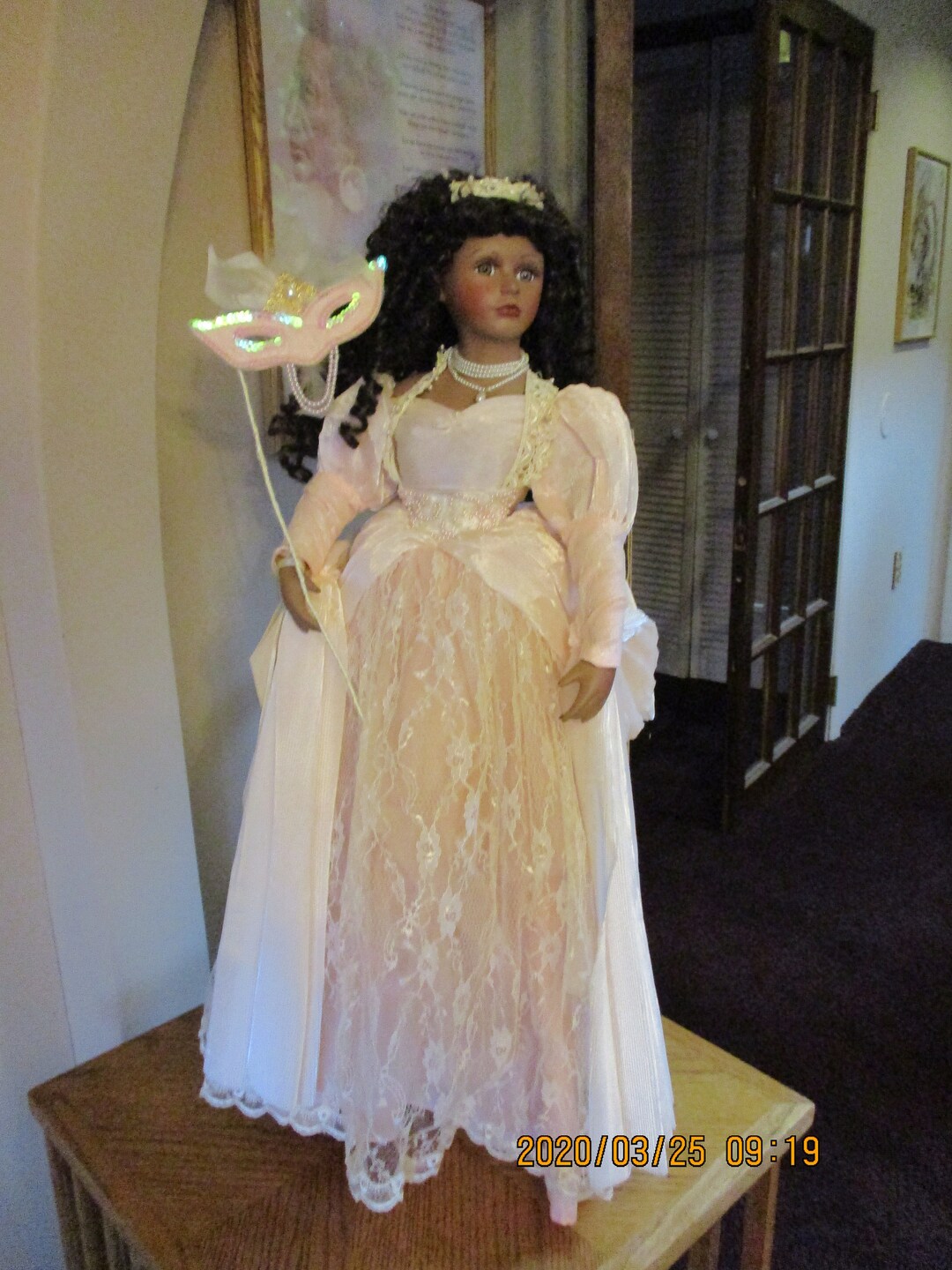 Sabrina 27 in Creole Mardi Gras Doll W Mask by Court of Dolls in Pale ...