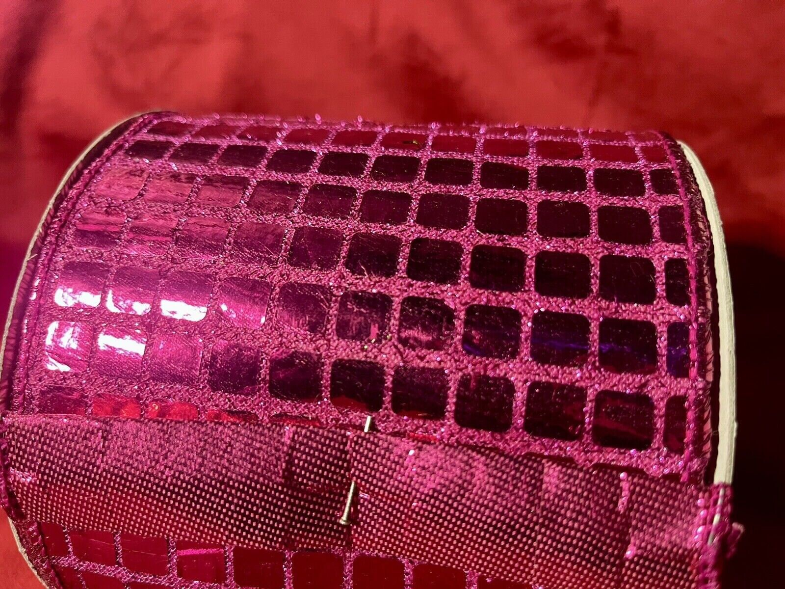 Fuchsia, Wired, Mosaic Tile RIBBON 4 Wide 10 Yards Sparkle and Shine ...