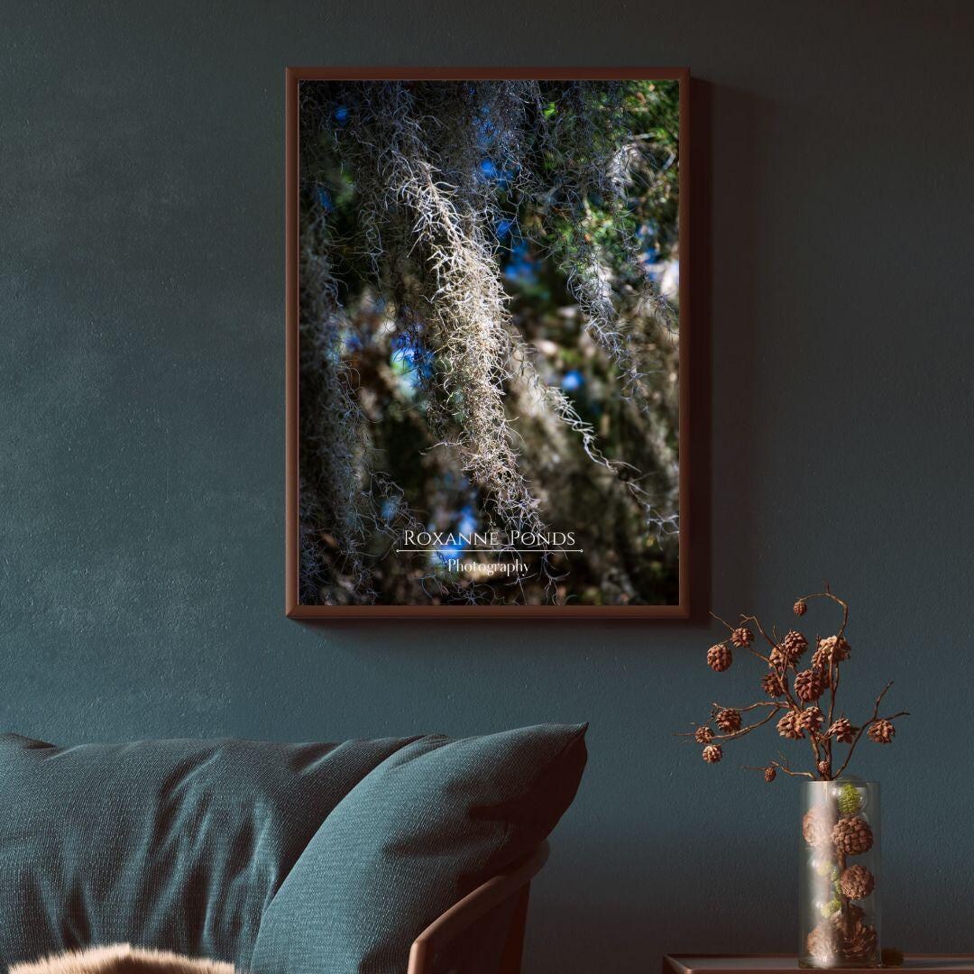 Savannah Spanish Moss Tree Green Wall Art Southern Wall Art Office ...