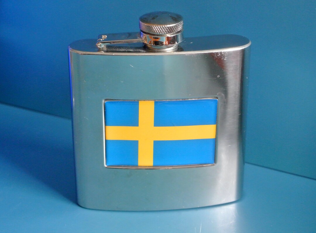Vintage 1960s Swedish Stainless Steel Hip Flask With Flag - Etsy