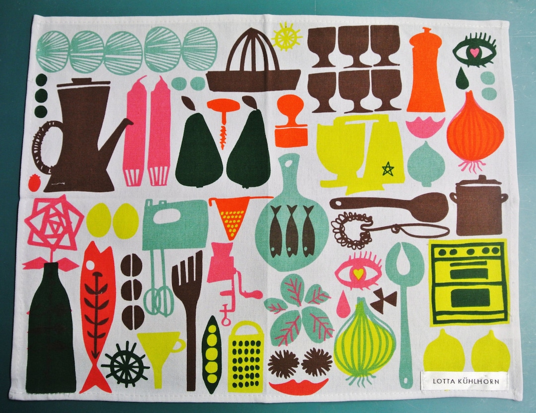 Swedish Retro Vintage 1990s Unused Lotta Kuhlhorn Design Printed ...