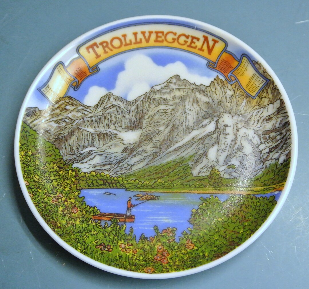 Vintage Verdal Norge Small Porcelain Souvenir-plate With Multicolor ...