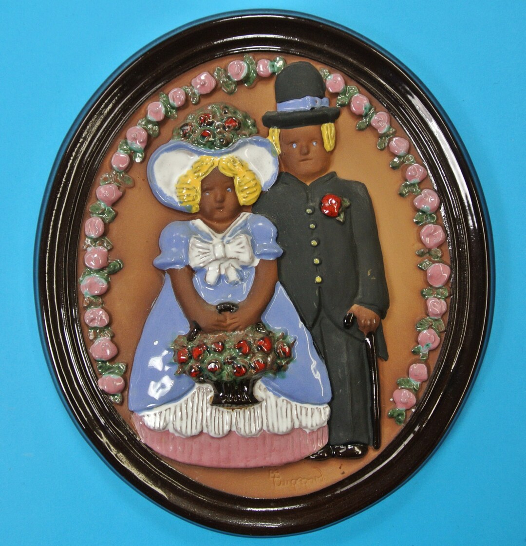 Vintage 1960s Gabriel Ceramic Wall Plaque: Swedish Wedding Couple Art ...
