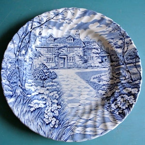 Vintage British Anchor Cottage Plate: Blue & White Porcelain Decor - Etsy