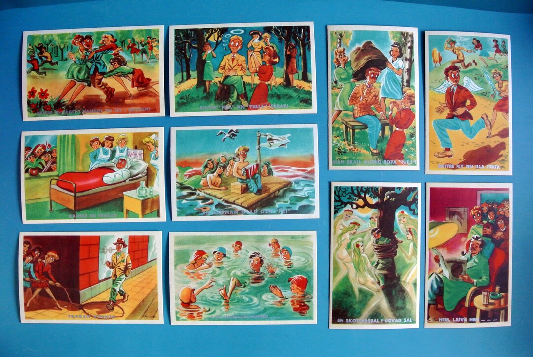 RARE COLLECTIBLE Lot of 10 Swedish Vintage 1940s Unused Printed Paper ...