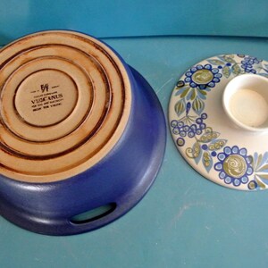 Vintage 1970s Norway Blue Figgio Flameware VULCANUS Ceramic Stoneware ...