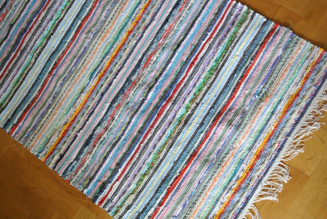 UNUSED Swedish Vintage 1990s HANDMADE 31.5 X 71 "/ Inch Handwoven ...