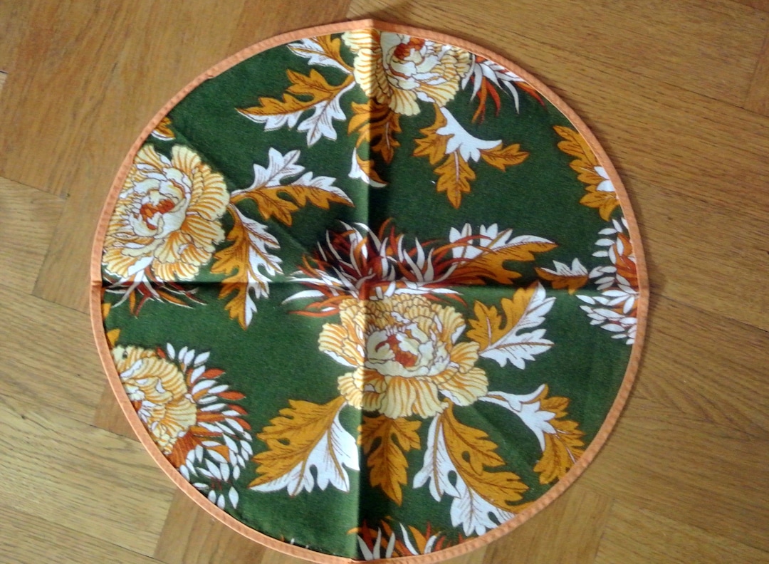 Swedish Retro Vintage 1970s Round Printed Cotton Fabric Design Tablet ...