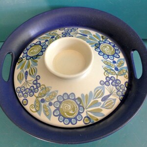 Vintage 1970s Norway Blue Figgio Flameware VULCANUS Ceramic Stoneware ...